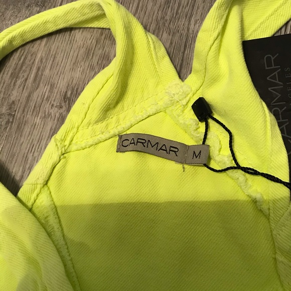Carmar | Jeans | Carmar Car Mar Factory Distressed Neon Lime Bib ...
